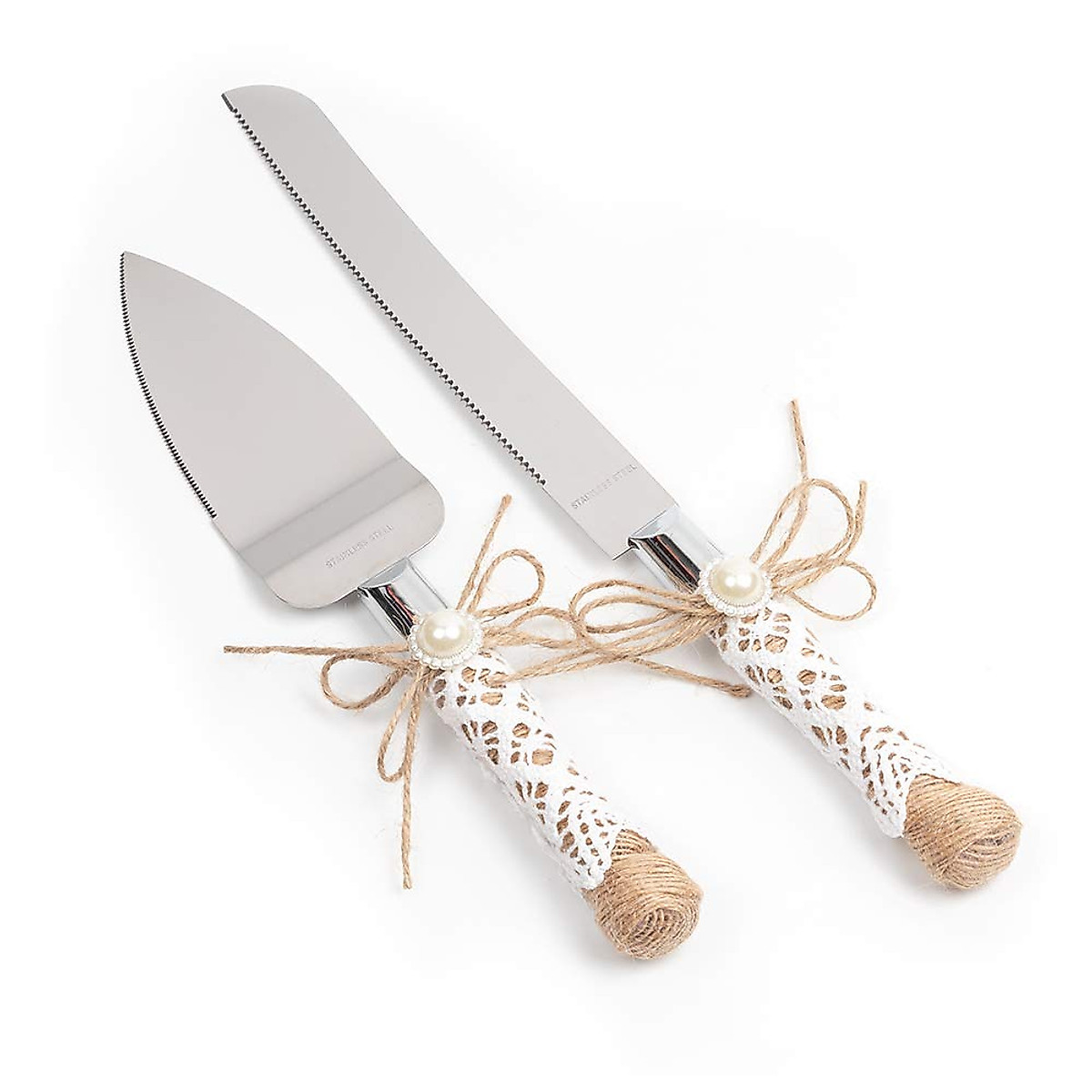 Rustic Wedding Cake Serving Set Wedding Cake Knife and Server Set Pizza Pie Server Set for Anniversaries Birthdays Christmas Parties