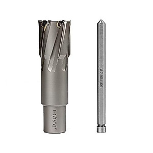 Annular Cutter Carbide JESTUOUS 3/4 Inch Weldon Shank 2 Cutting Depth 1-1/16 Cutting Diameter TCT Two Flat Bit for Drill Press with Pilot Pin