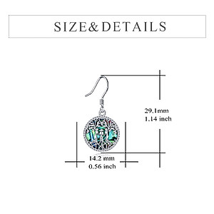 YFN Sterling Silver 3 Sister Gifts Earrings, Tree of Life Design, Hypoallergenic, for Birthday or Thanksgiving Day, 1 Pair