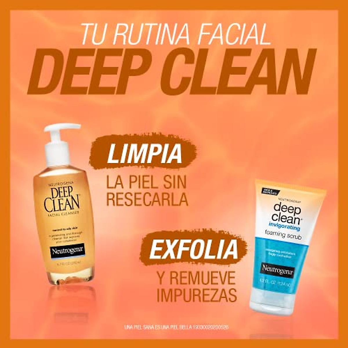 Neutrogena Deep Clean Daily Facial Cleanser with Beta Hydroxy Acid for Normal to Oily Skin, Alcohol-Free, Oil-Free & Non-Comedogenic, 6.7 fl. oz