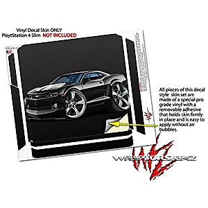 Vinyl Decal Skin Wrap compatible with Sony PlayStation 4 Slim Console 2010 Camaro RS Black (PS4 NOT INCLUDED)
