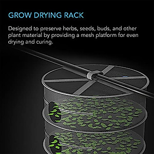 AC Infinity Herb Drying Rack, 4-Layer Hanging Mesh Net for Plants, Seeds, and Buds, 18" Diameter Fit in Grow Tents Closets Hydroponics