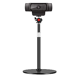 Etour Webcam Desk Mount Stand with 360° Ballhead, Heavy Base Height Adjustable Compatible with Logitech Webcam C920 C922 Brio 4K, and Other Webcam with 1/4" Thread for Live Streaming/Video Calling