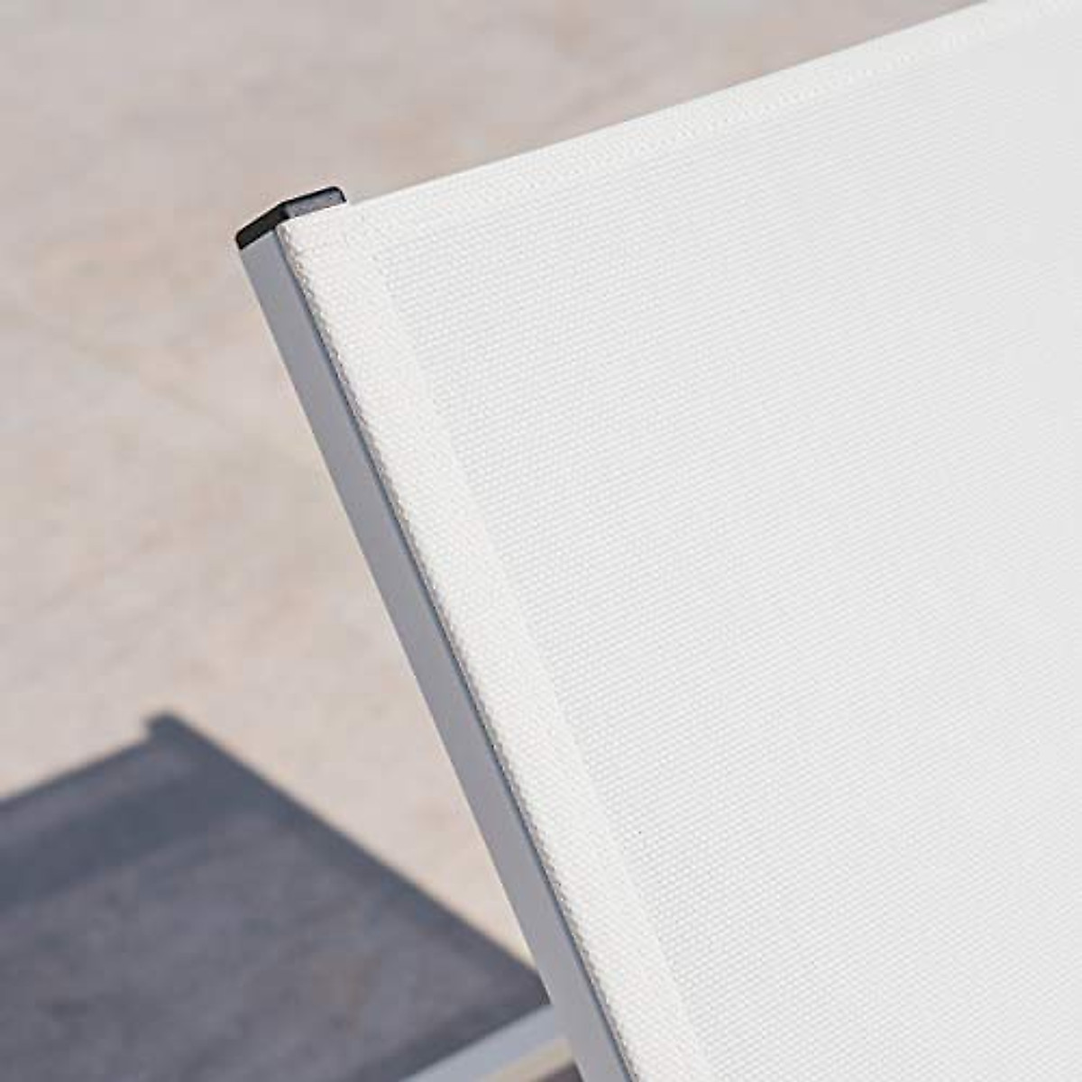 Christopher Knight Home Simon Outdoor Aluminum and Mesh Chaise Lounge, White/White