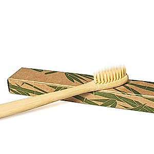 Daletu Bamboo Toothbrush, 10 PCS Biodegradable Wooden Toothbrushes, Natural BPA Free Soft Bristles Wood Toothbrush, Eco Friendly, Compostable and Sustainable