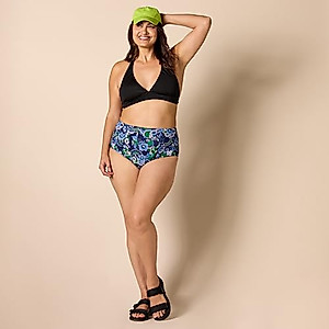 Amazon Essentials Women's Light-Support Tie Halter Bikini Swimsuit Top (Available in Plus Size), Washed Black, Medium