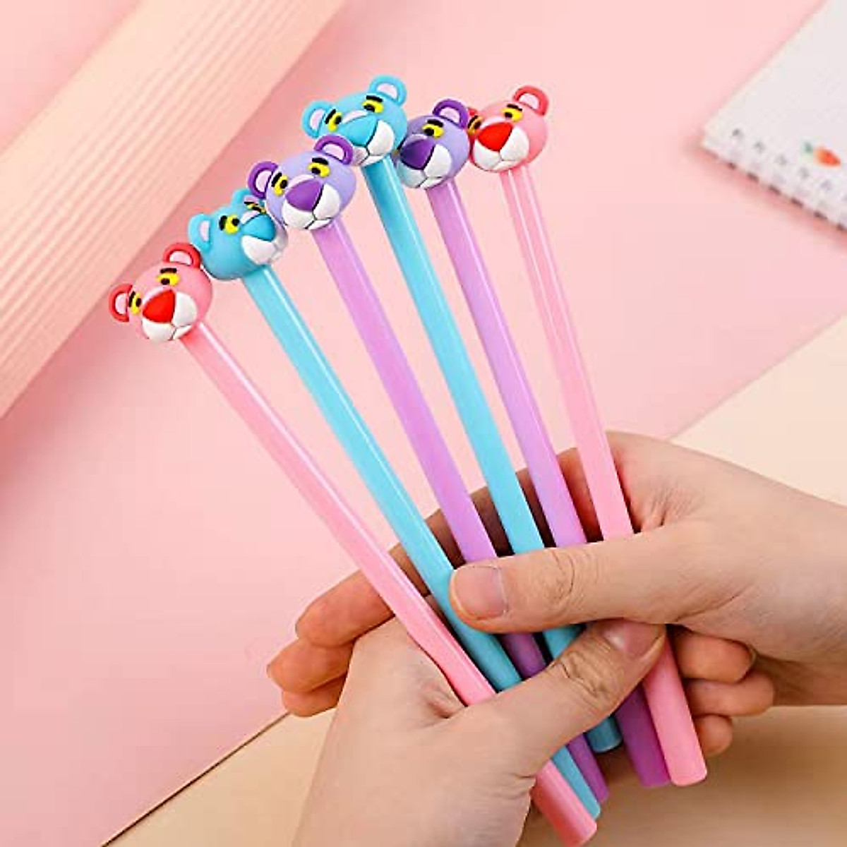 WIN-MARKET Fashion Cute Colorful Kawaii Lovely Colorful Animal Tiger Gel Ball Pens Office School Supply Stationery Pen(8PCS)