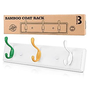 Wall Mount Coat Rack, Kids Mounted Organizer for Closet, Bathroom, Bedroom, Entryway, Hallway, Foyer, Heavy Duty Double Hooks Hanging Towels, Hats, Bags, Backpacks, Jackets, Keys (Mix3, 3 Hooks)