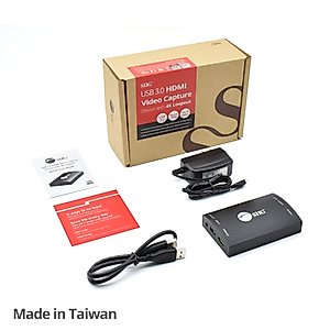 SIIG USB 3.0 HDMI A/V Capture Card with 4K60 Loop Out, HDMI 4K60 Capture USB 3.0 1080p Record,Audio Extract & Microphone,for DSLR Camcorder Live Streaming,Video Conference,TAA Compliant CE-H26H11-S1