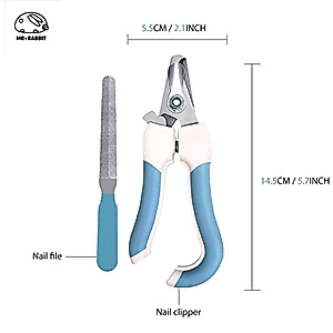 MR.RABBIT small pet animal nail clipper and file. Best bunny rabbit, cat & dog claw trimmer, the most professional exclusive home Grooming Kit safe for guinea pigs bunnies hamsters hedgehogs and birds
