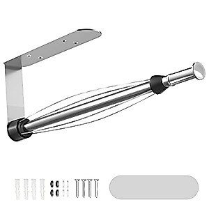 BARONAGE Under Cabinet Paper Towel Holder, One Hand Easy Tear Paper Towel Hanger Wall Mount with Damping Effect, Ratcheting Papertowel Rack Self-Adhesive or Drilled for Kitchen Bathroom RV - Silver