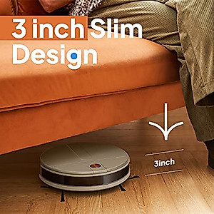 LIGHT 'N' EASY Robot Vacuum Automatic Emptying, Ultra-Quiet, Ultra-Thin, Auto-Charging Robotic Vacuum Cleaner, Good for Pet Hair, Low-Pile Carpets, Hard Floors
