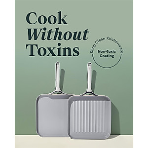 Caraway Griddle Pan & Grill Pan Duo - Non-Stick Ceramic Coated - Non Toxic, PTFE & PFOA Free - Oven Safe & Compatible with All Stovetops – Sage