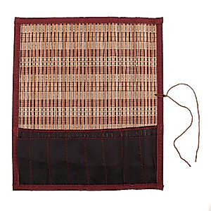 Dovewill Handcrafted Bamboo Brushes Holder Rollup Protection 8 Compartments Pouch Organizer - #2, 32x36cm