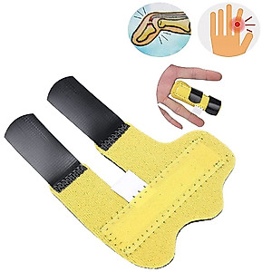Finger Splints 2 Pcs Adjustable Finger Support Brace Breathable Protector Index Finger Immobilization Sleeve for Mallet Injury Fractured Straightening Pain Relief (Color : Black)