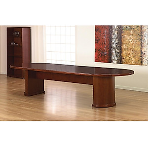 Saranya 18 Shop New Cherry Finish 12 FT Traditional Executive Rectangle Shaped Real Wood Conference Table Legs Racetrack Boardroom Meeting Room Office Table Desk Furniture 144"L x 48"W x 30"H of Set