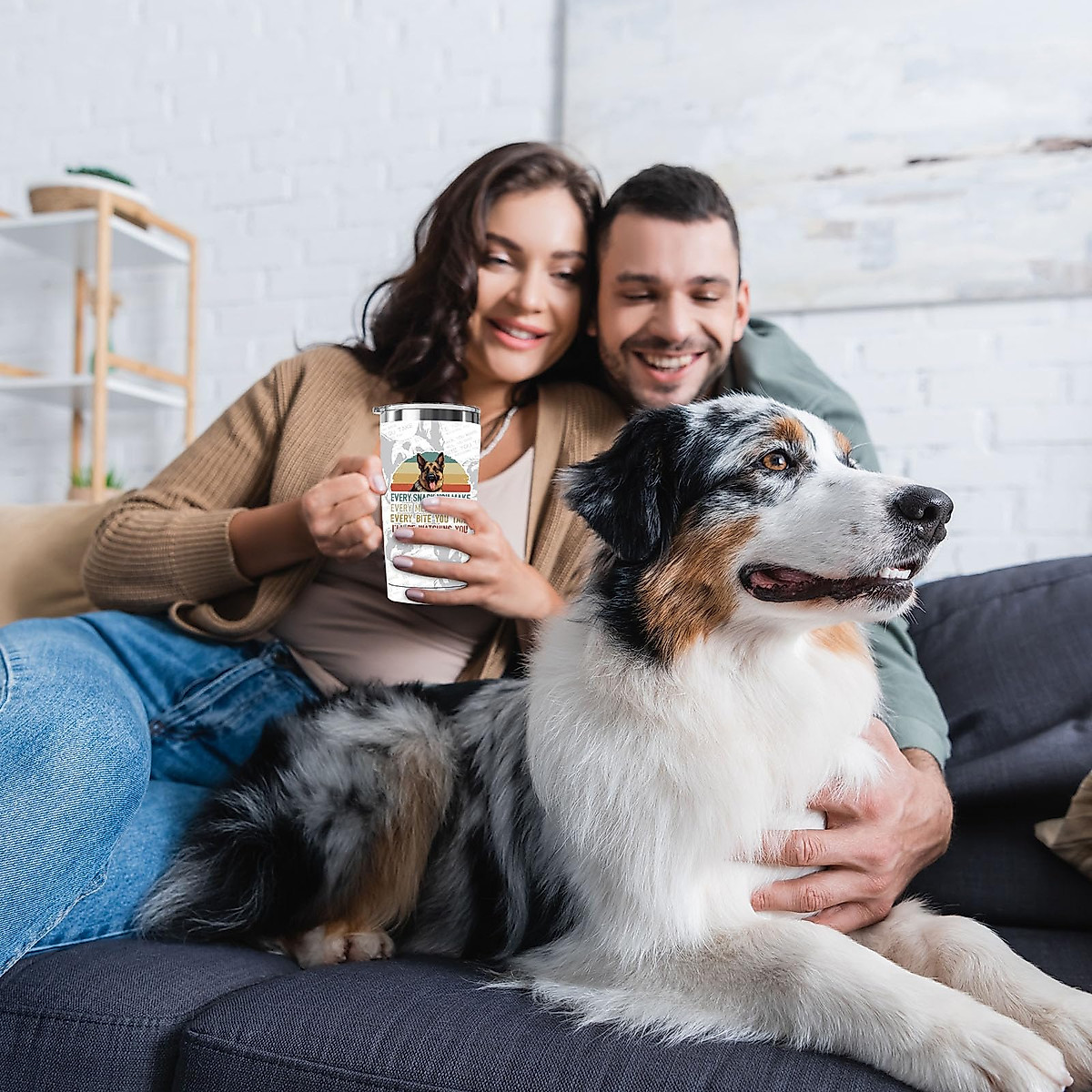 TkinTall German Shepherd Gifts, German Shepard Dog Lover Tumbler Gift for Women Mom, Accessories for Christmas Decor, Vacuum Stainless Steel Insulated Coffee Travel Mug 20oz Cup