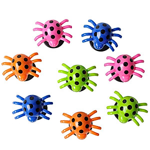 Bounce Spiders Colorful Plastic Funny Activities Bouncing Toys Spider Launcher Jumping Spiders Toy Insect Party 10pcs (Random Color)