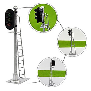 JTD433GYR 2PCS Model Railroad Train Signals 3-Lights Block Signal 1:43 O Scale 12V Green-Yellow-Red Traffic Lights for Train Layout New