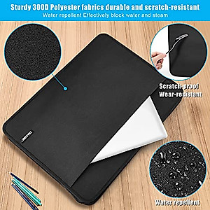 Art Portfolio Bag, IMAGE 23.6 in *17.7 in *3.14 in Black Art Carrying Storage Case, Waterproof Drawing board Bag with Shoulder Strap and Hidden Buckle for Artwork, Sketching and Drawing
