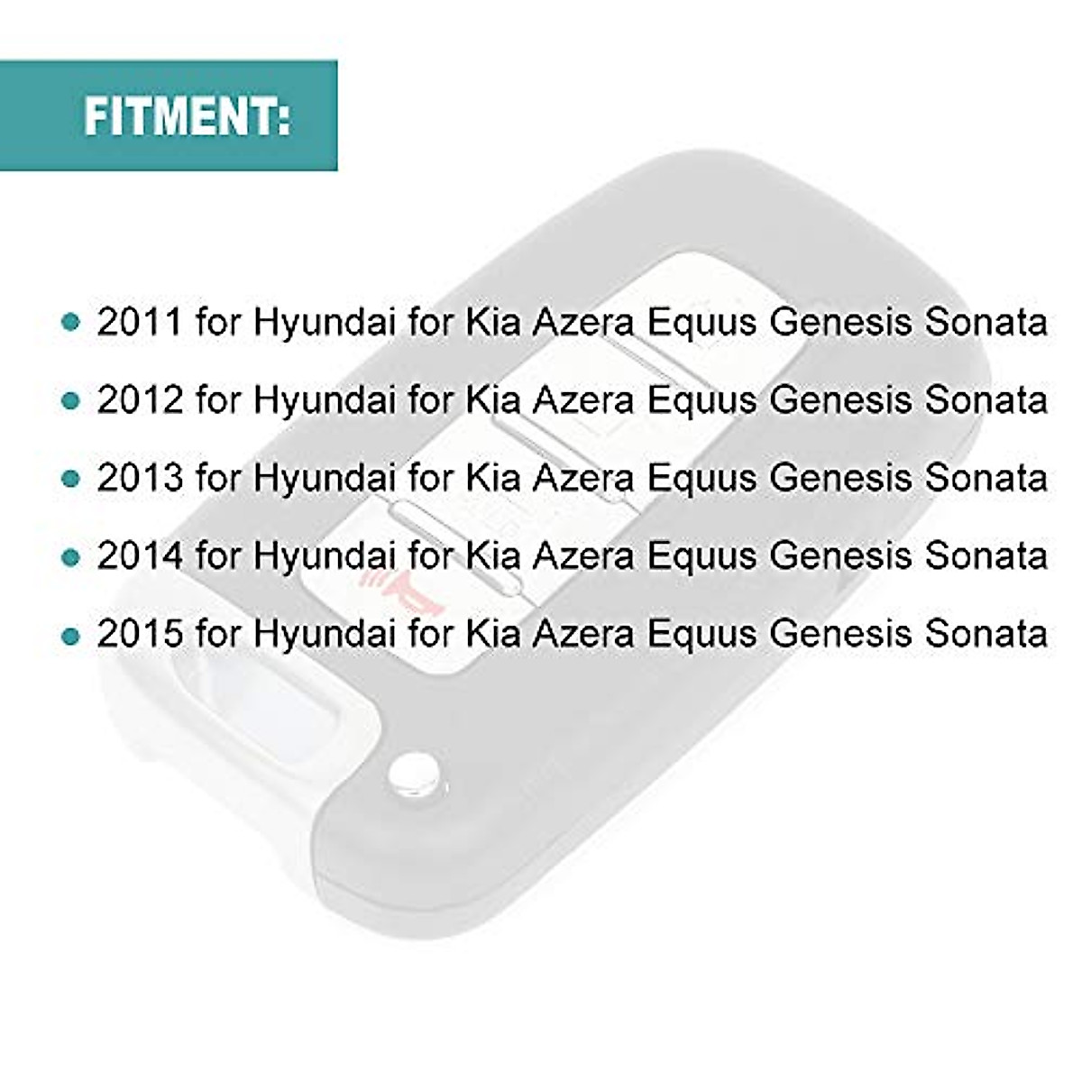 SELEAD Keyless Entry Remote Control Car Key Fob Keyless Entry Remote fit for Hyundai for Kia Azera Equus Genesis Sonata 2011-2015 Antitheft Keyless Entry Systems PCF7952 4 Buttons 1pc US Stock