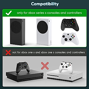 Upgraded Cooling Fan Stand for Xbox Series S with Charger Station, MENEEA Controller Charging Dock & Console Cooler System with 15 Colorful RGB Light & Headset Hook, Accessories for XSS