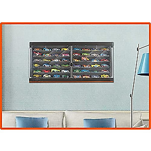 Hot Wheels Toy Car Display Case with Exclusive Mercedes-Benz 190E in 1:64 Scale for High-End Collectors, Premium Fit & Finish, Stores Up to 50 Cars