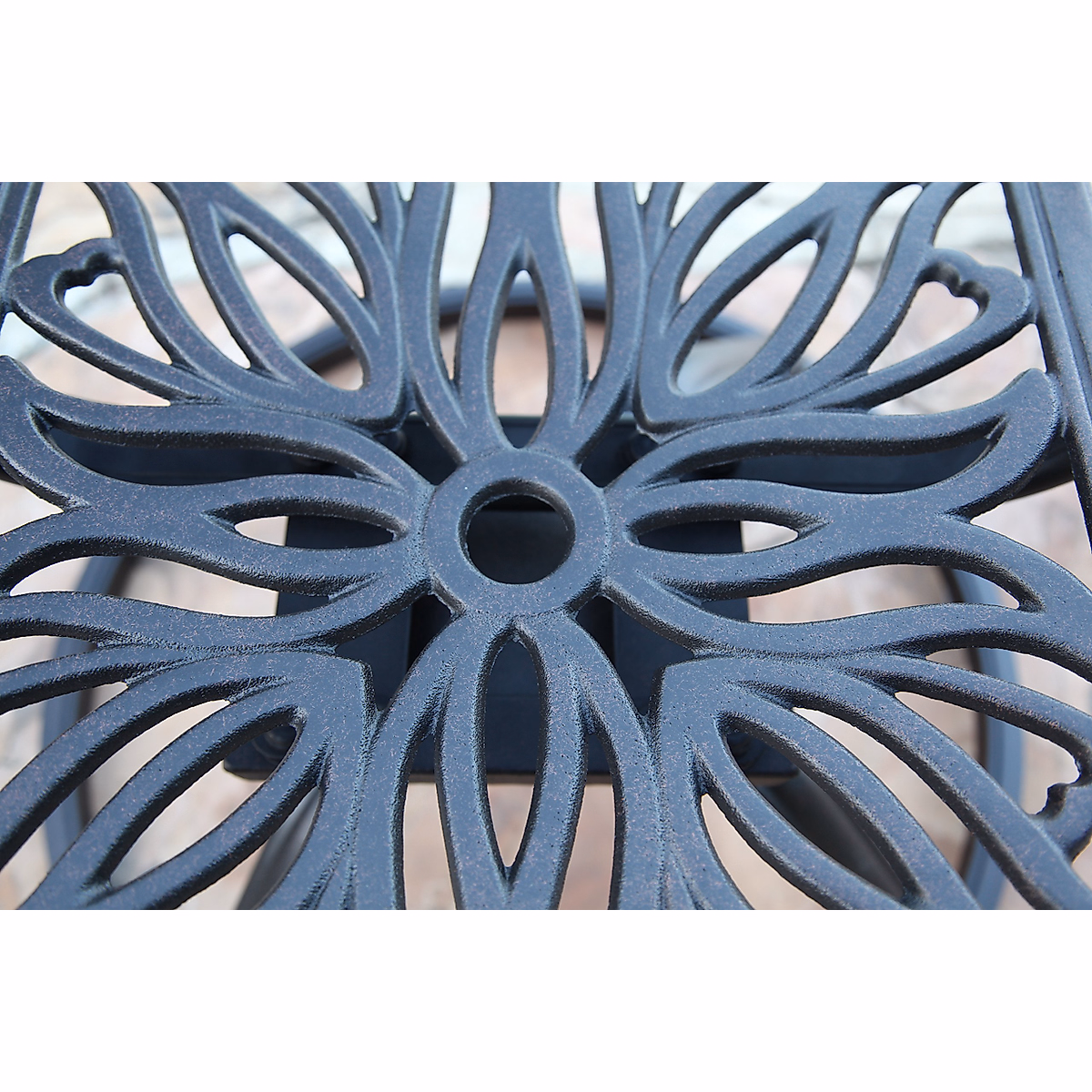 GrandPatioFurniture.com CBM Patio Elisabeth Collection Cast Aluminum 9 Piece Dining Set with 8 Swivel Rockers SH211-8S CBM1290