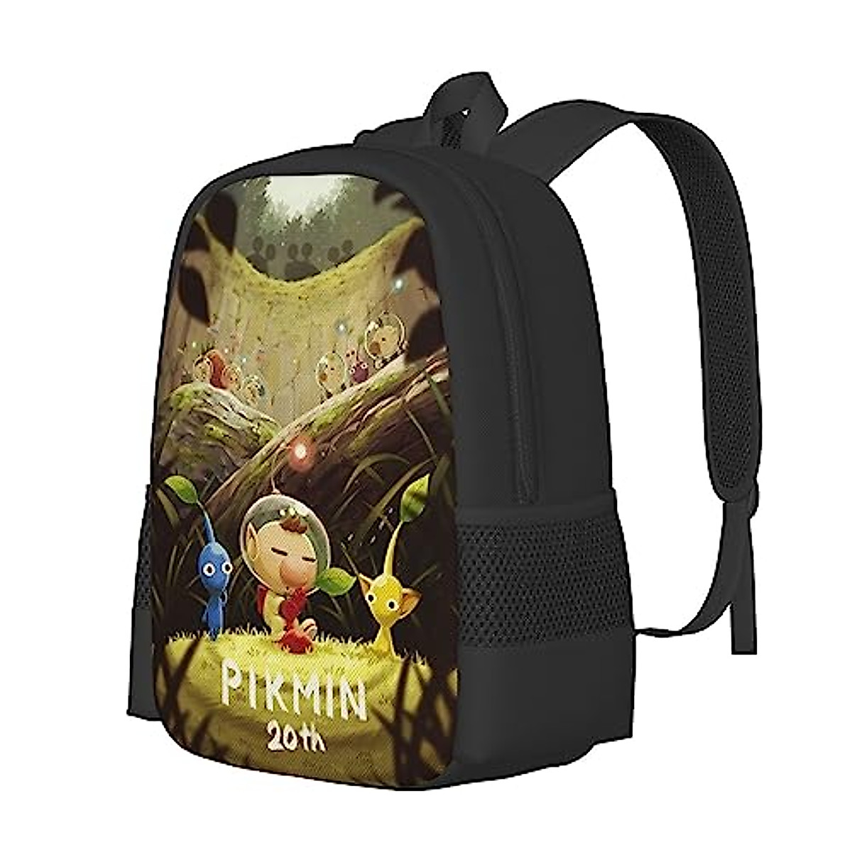 RACEK Lightweight Laptop Backpack Pik-min Rucksack 3D Printed Anime Travel Casual Adjustable Straps Daypack For Men Women