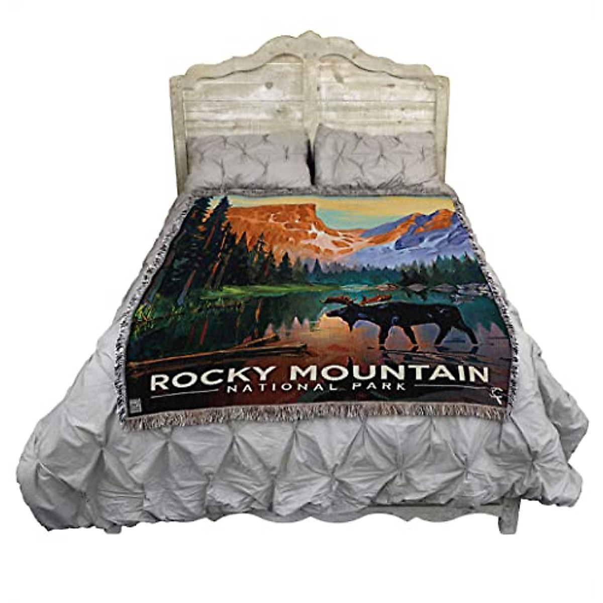 Pure Country Weavers Rocky Mountain National Park Blanket by Kai Carpenter - Anderson Design Group Inc - Gift Tapestry Throw Woven from Cotton - Made in The USA (72x54)