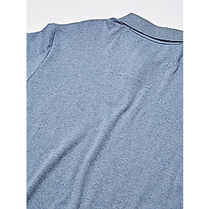 Nautica Men's Classic Fit Short Sleeve Solid Soft Cotton Polo Shirt, Deep Anchor Heather, 4XLT Tall