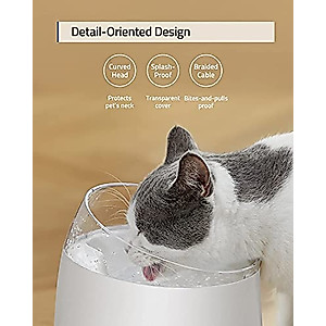 eufy Pet Water Fountain, Cat Water Fountain with Advanced Self-Cleaning System, 5W Powerful and Quiet Pump, Neck-Protection Design, 1.5 L Water Container, Automatic Drinking Fountain for Cat and Dog