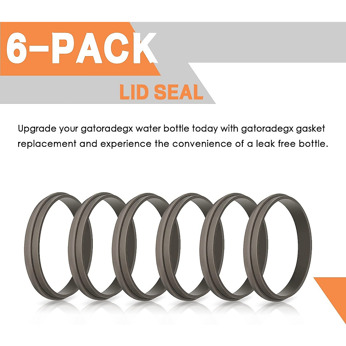 Mimore 6 Pack Gasket for Gatorade Water Bottle Lid Replacement, Food Grade Silicone Water Bottle Gasket Replacement Compatible with Gatorade GX Bottle Rubber Seal