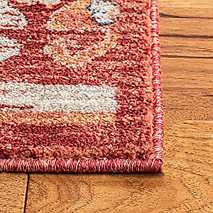 SAFAVIEH Charleston Collection Area Rug - 5'3" x 7'6", Rust & Ivory, Boho Distressed Design, Non-Shedding & Easy Care, Ideal for High Traffic Areas in Living Room, Bedroom (CHL421Q)