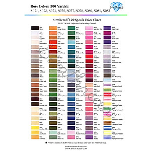 Simthread Embroidery Thread with Storage Box - 12 Options - 800 Yards/Spools 9 Rose Colors for Embroidery and Sewing Machine