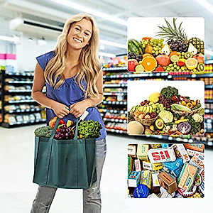 HECTOLIFE 20-Pack Reusable Grocery Bags，Large Washable Foldable Shopping Bags，Heavy Duty Tote Bags with Reinforced Handles(Multicolor)