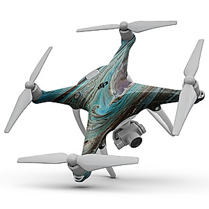 Design Skinz Design Skinz Swirling Dark Acrylic Marble Full-Body Wrap Decal Skin-Kit Compatible with The Drone DJI Phantom 4