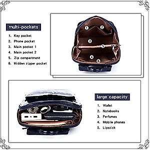 HuxFam Mini Backpack for Women Angelkiss Ladies Fashion PU Leather Backpack Purses Anti Theft Cute Bookbag Womans Small Back Packs