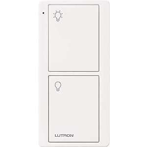 Lutron 2-Button Pico Smart Remote Control for Caséta Smart Switch, PJ2-2B-GWH-L01, White
