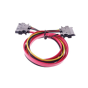 SMAKN(TM) 22-pin (7+15) Sata Male to Female Data and Power Combo Extension Cable - Slimline Sata Extension Cable M/f - 20inch (50cm)