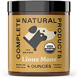 Complete Natural Products Organic Lion's Mane Mushroom for Pets - 4oz - Pure Organic Lion's Mane Mushroom