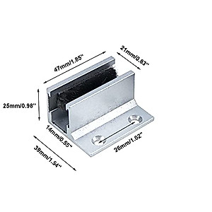 Sydien 2Pcs 1-1/2'' Sliding Shower Door Bottom Guide with Screw for Door Roller Sliders
