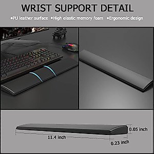 Wireless Gaming Keyboard Mouse and Wrist Rest Combo Rainbow Backlight Silent Mechanical Feel Keyboard with 7 Color Breathing Mute Mice Memory Foam Cushion Hand Rest for Computer PC Gamer