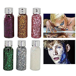 6 Colors Set Fine Glitter Holographic Glitter Craft Cosmetic for Body Face Hair Glitter Bulk, Glitter Tumbler Candle Making 180ML