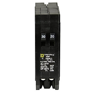 Square D - HOMT3020 Homeline 1-30-Amp 1-20-Amp Single-Pole Tandem Circuit Breaker