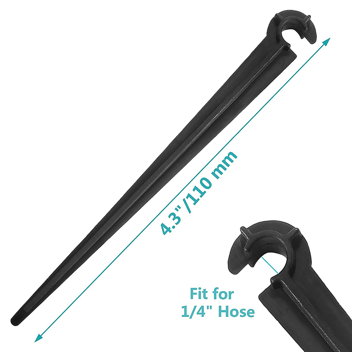 Jiozermi 240 Pcs Irrigation Drip Support Stakes for 1/4 Inch Drip Tubing, Tubing Hose Holder for Vegetable Gardens, Plants or Flower Beds