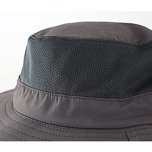Home Prefer Outdoor UPF50+ Mesh Sun Hat Wide Brim Fishing Hat with Neck Flap (Dark Gray)