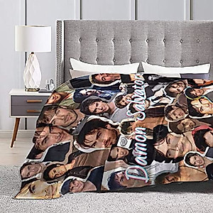 Gngtapestry Cute Ian Somerhalder Damon Throw Blanket Super Soft Flannel Air Conditioning Blanket for Halloween Christmas Daily Gift, Suitable for Sofa Bed Car in All Seasons,60×50inch, Black