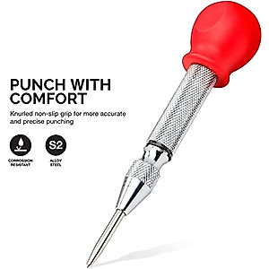 NEIKO 02638A 5-Inch Automatic Center Punch for Metal, Adjustable Impact Spring Loaded Center Punch Tool, Spring Punch, Center Punch Spring Loaded, Auto Center Punch