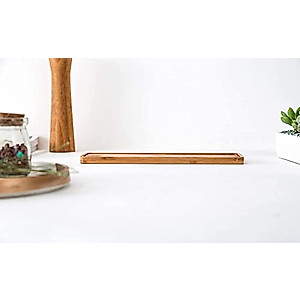 Kipokalor Succulent Planter Pot,2 Set 11.1x2.36x1.77inch Long Rectangular Modern Minimalist White Ceramic with Saucer for Office,Desk,Window.